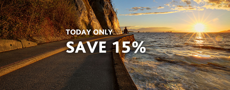 Save an additional 15% on Canada, U.S. and sun destinations
